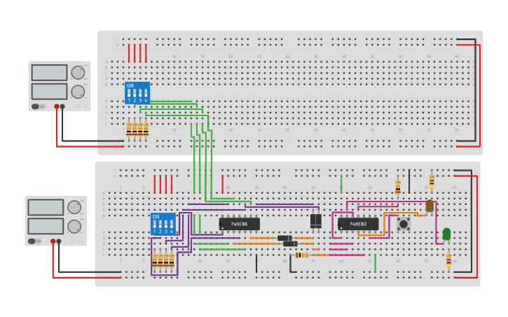 Circuit design DLD 5 - Digital Combination Lock - Tinkercad