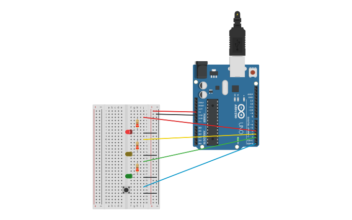 Circuit design Stop light | Tinkercad