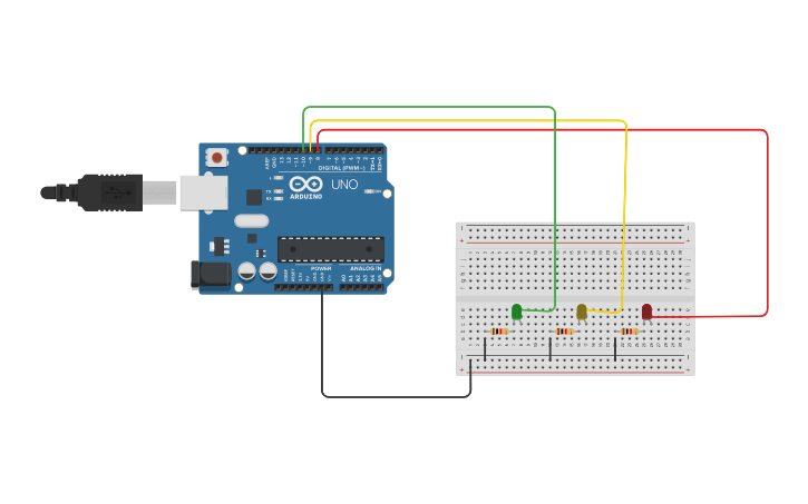 Circuit Design Semáforo Con Arduino Tinkercad