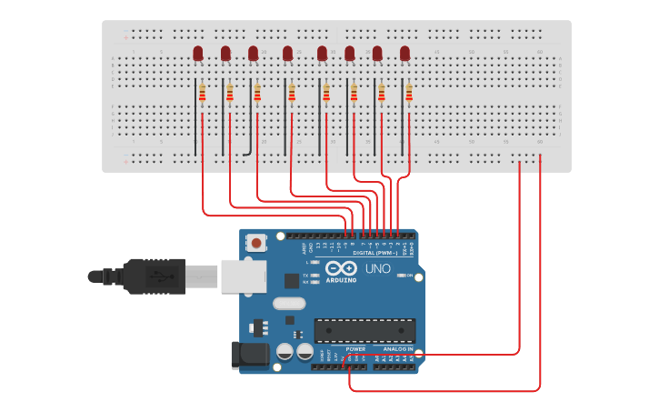Circuit design Luces Ritmicas - Tinkercad