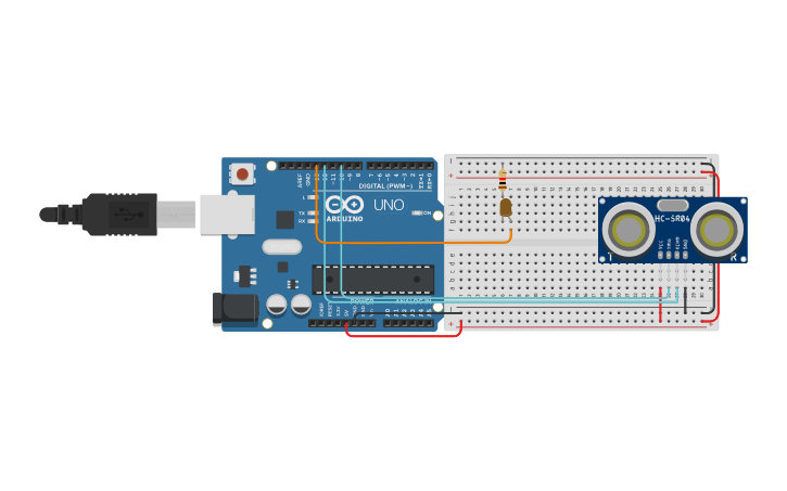 Circuit design Copy of Encender un led con un sensor ultrasonico ... Circuit design Copy of Encender un led con un sensor ultrasonico ...