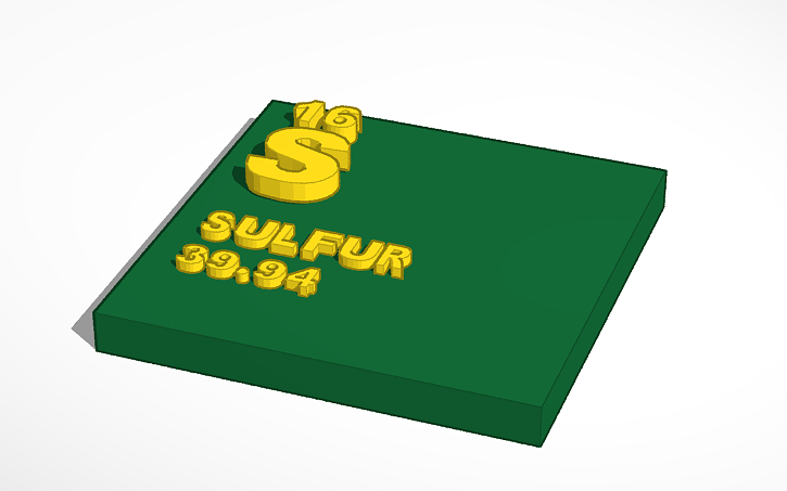 3D design Sulfur - Tinkercad
