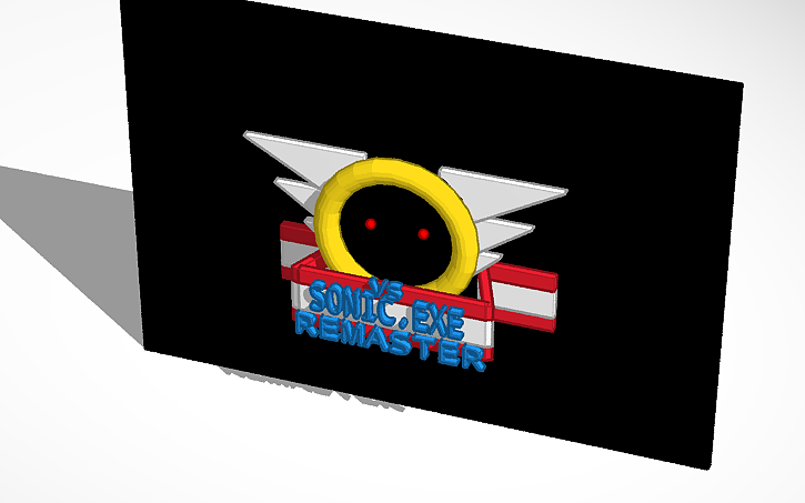 3D design FNF Sonic.EXE - TwistenX Remaster Logo - Tinkercad