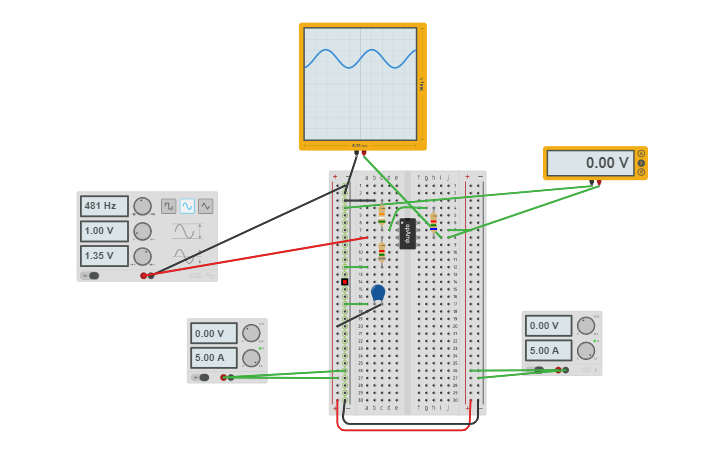 Circuit design Lab Four Active Filters - Tinkercad