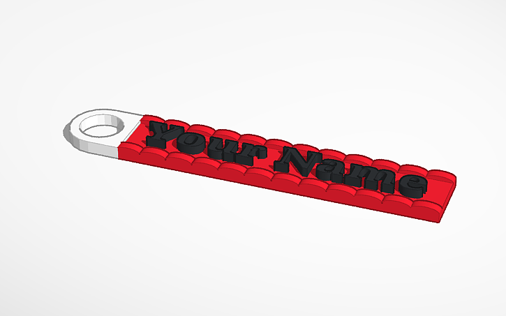 3D design Bag Tag - Raised Letters Template - Tinkercad