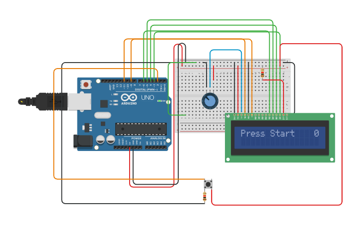 Circuit design lcd game - Tinkercad