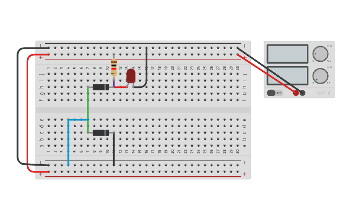 Circuit design NOT Gate Using DRL - Tinkercad