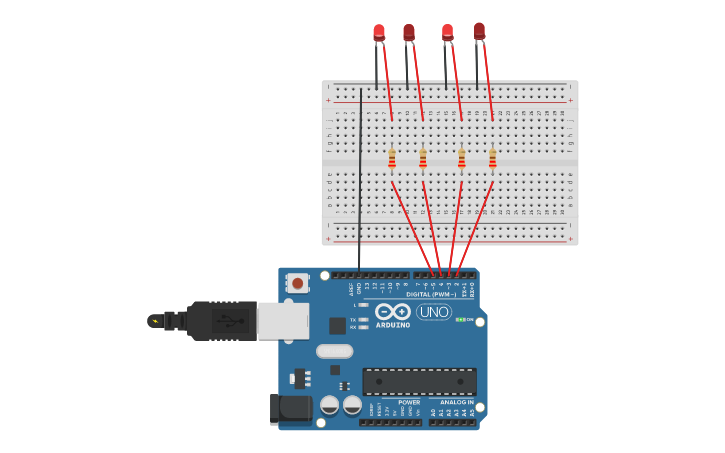 Circuit design Practica 3 b) - Tinkercad