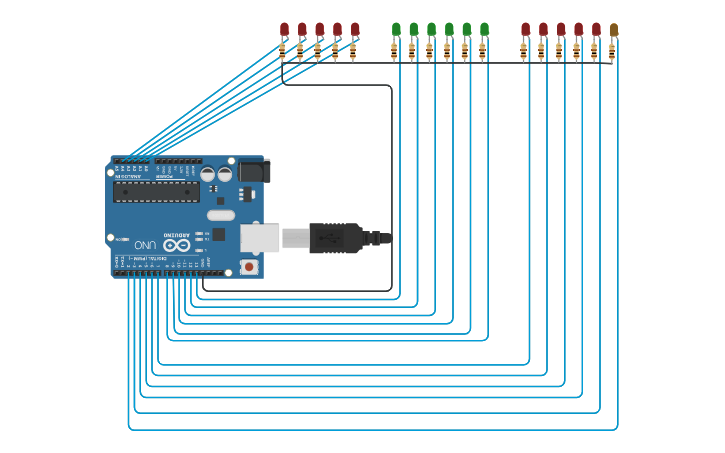 Circuit design Proiect Arduino - Ceas Binar | Tinkercad