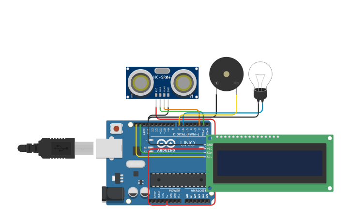 Circuit design Proximity Sensor - Tinkercad
