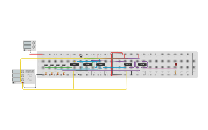 Circuit design Shift Register(PISO) | Tinkercad