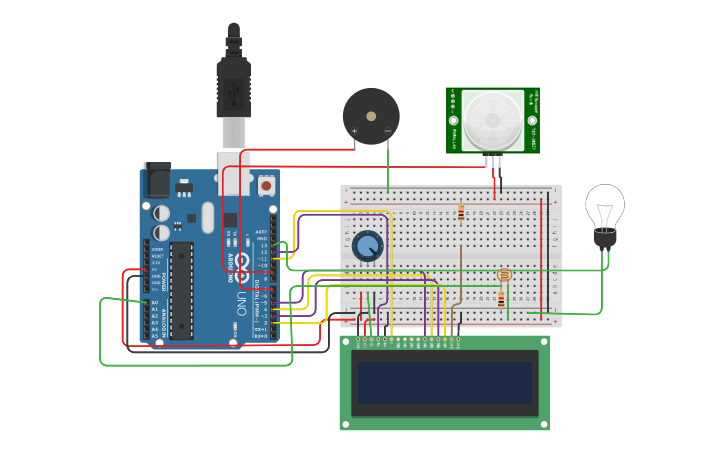 Circuit design Motion Sensor Alarm | Tinkercad