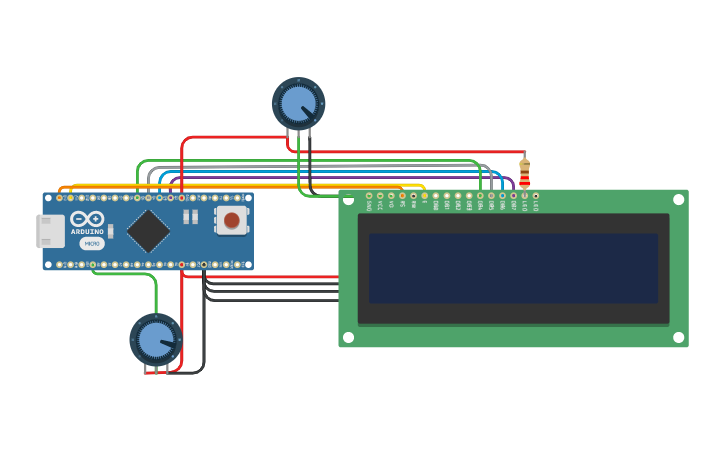 Circuit design Arduino nano + Display lcd + ''Sensor'' | Tinkercad