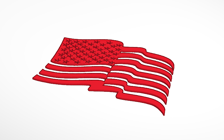 3D design American Flag - Tinkercad