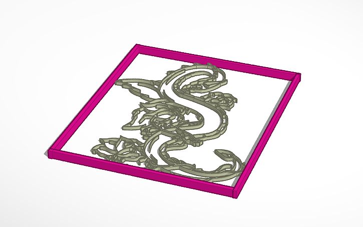 3D design 2D Dragon - Tinkercad