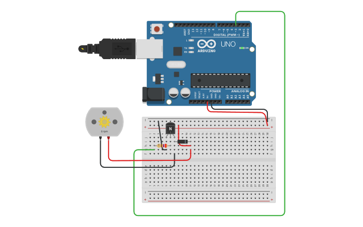 Circuit design DC Motor - Tinkercad