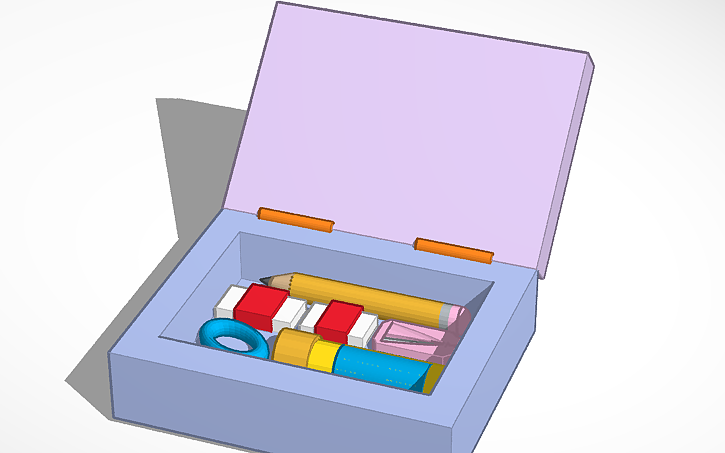 3D design Pencil Box/Compass Box - Tinkercad