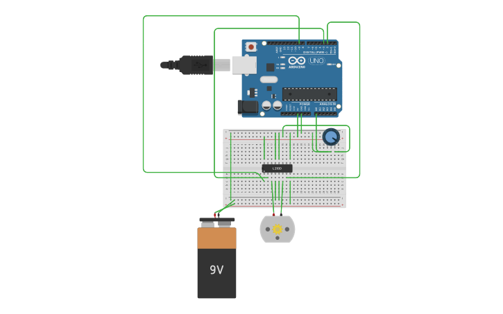 Circuit design POT-ARDUINO-DC-MOTOR - Tinkercad