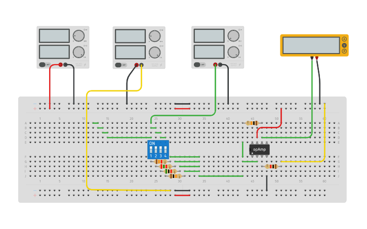 Circuit design Conversor Digital/Analogico - Tinkercad