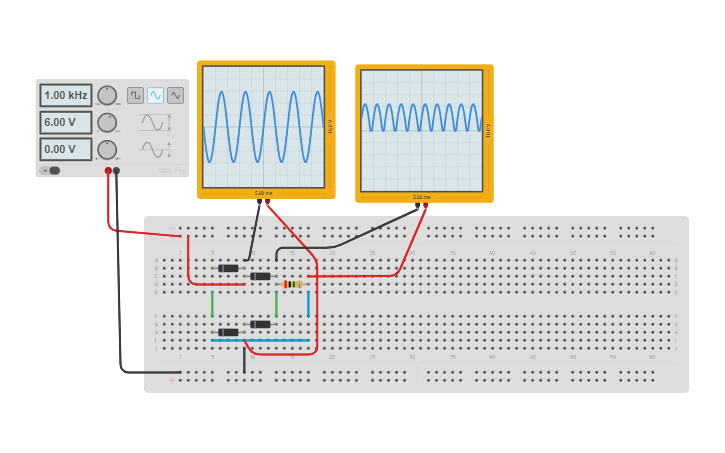 Circuit design Full wave rectifier - Tinkercad