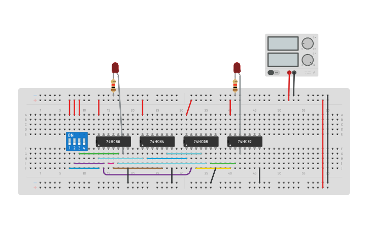 Circuit design FULL SUBT_BASIC - Tinkercad