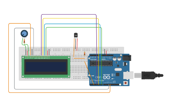 Circuit design SENSOR DE TEMPERATURA | Tinkercad