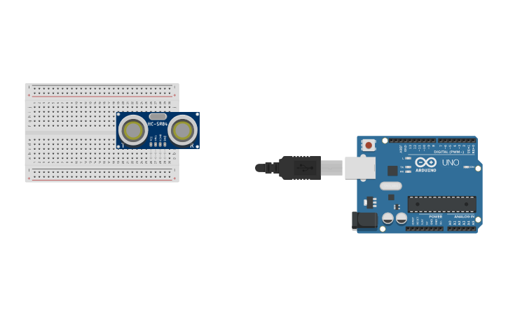 Circuit design ultrasonic sensor BURHANUDDIN - Tinkercad