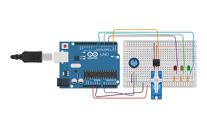 Circuit Design Servomotores Tinkercad