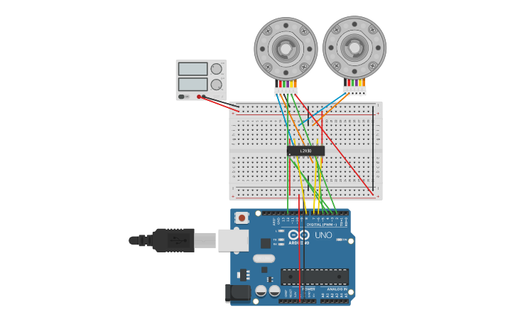 Circuit design Ranger Motor Functions - Tinkercad