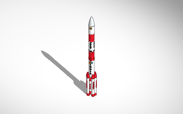 3D design PSLV C35 - ISRO - Tinkercad