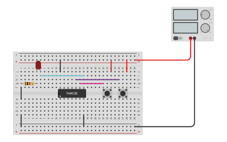 Circuit design ci 7432 - Tinkercad