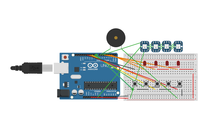 Circuit design Memory Trainer hardware - Tinkercad