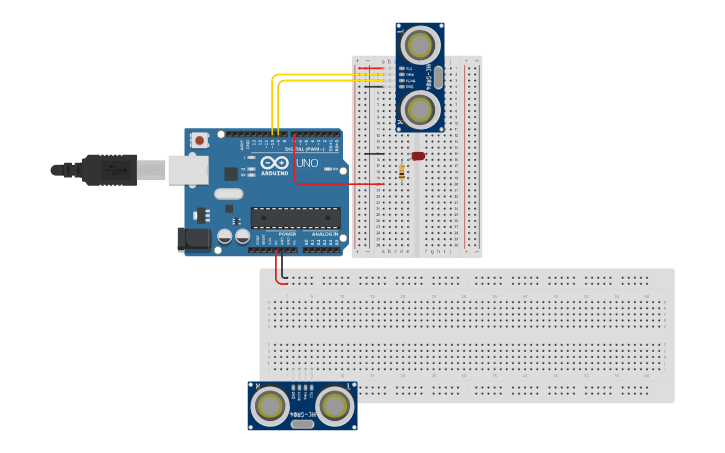 Circuit design Proyek IEE3031 - Smart Parking System - Tinkercad