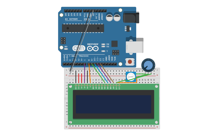 Circuit Design Lcd Scrolling Text Tinkercad