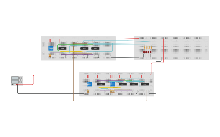 Circuit design mux-demux - Tinkercad