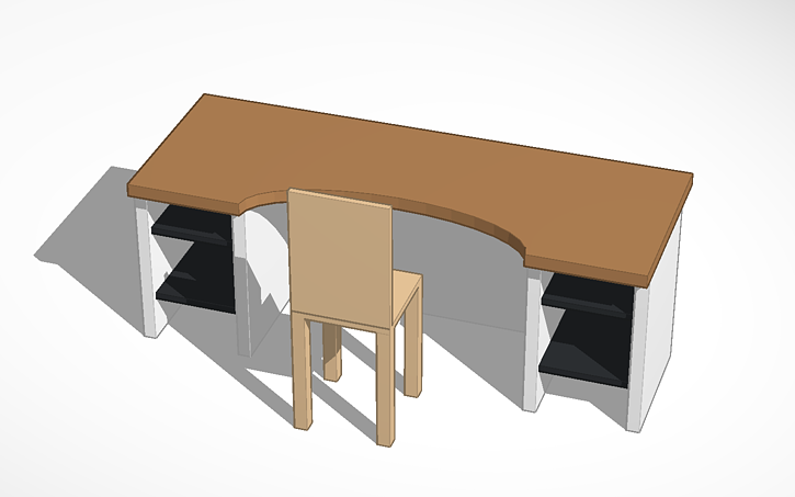 3D design Desk With Chair | Tinkercad