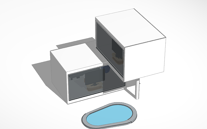 3D design A modern house, only 2 livingrooms | Tinkercad