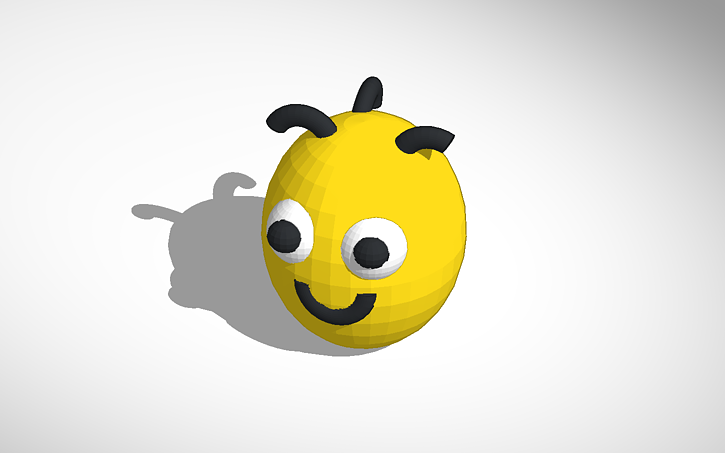 3D design Smiley face (with hair) - Tinkercad