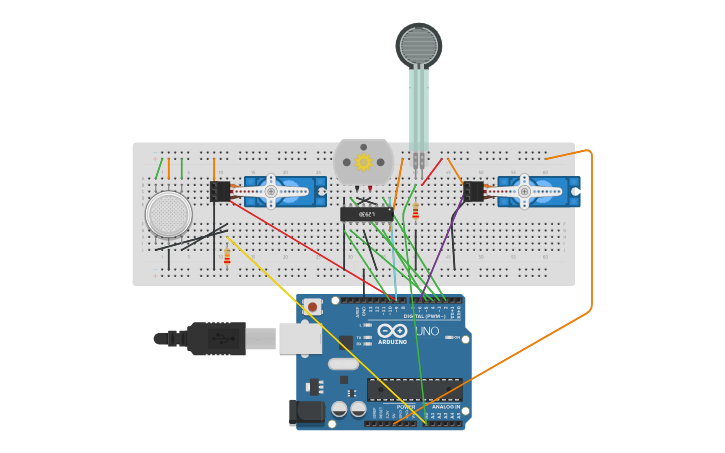 Circuit Design Gas Detection Tinkercad