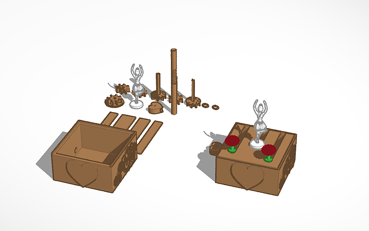 3D design Printable and working ballerina music box - Tinkercad