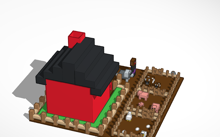 3D design minecraft farm - Tinkercad