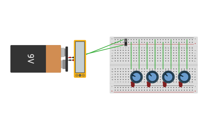 Circuit design 9v light (complex) | Tinkercad