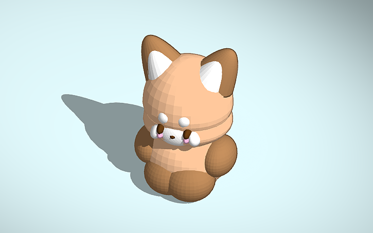 3D design red panda !! - Tinkercad