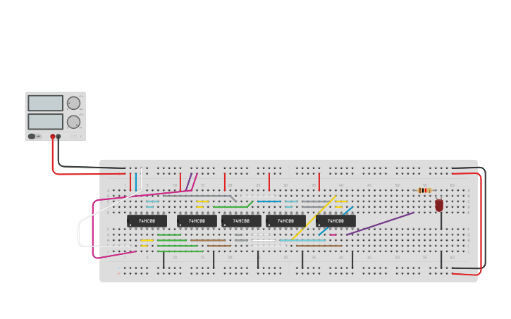 Circuit design 2.4 Circuito usando solo NAND | Tinkercad
