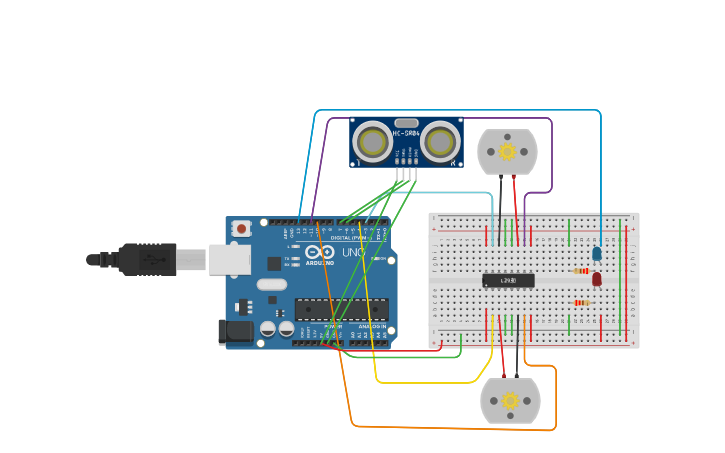 Circuit Design Escola Amador L293d 2 Motor Arduino Tinkercad