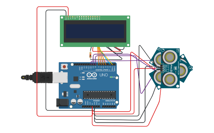 Circuit design 180 ultrasound - Tinkercad