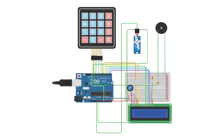 Circuit Design Copy Of Arduino 4x4 Keypad To 16x2 Lcd Tinkercad
