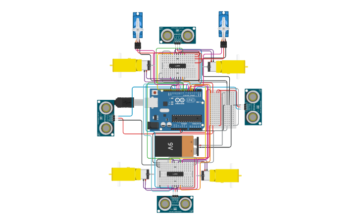 Circuit design AutoPilot Car | Tinkercad