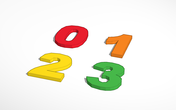 3D design Numbers - Tinkercad