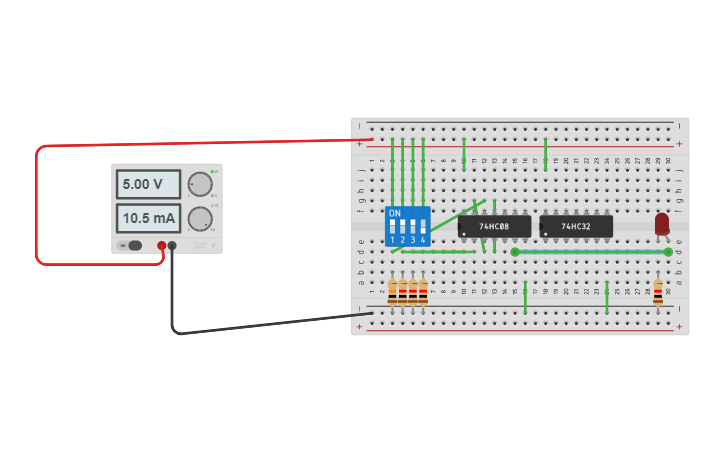 Circuit design Logic Gate Circuit 3 - Tinkercad